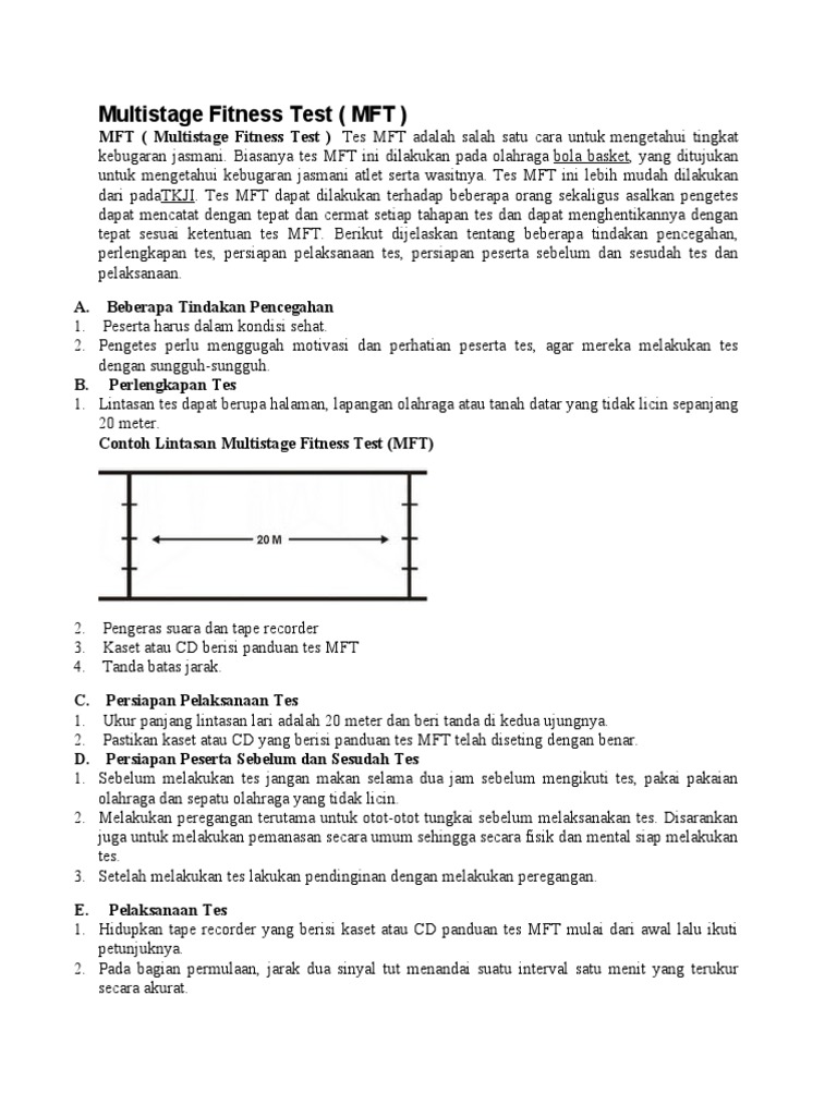 Multistage Fitness Test | PDF