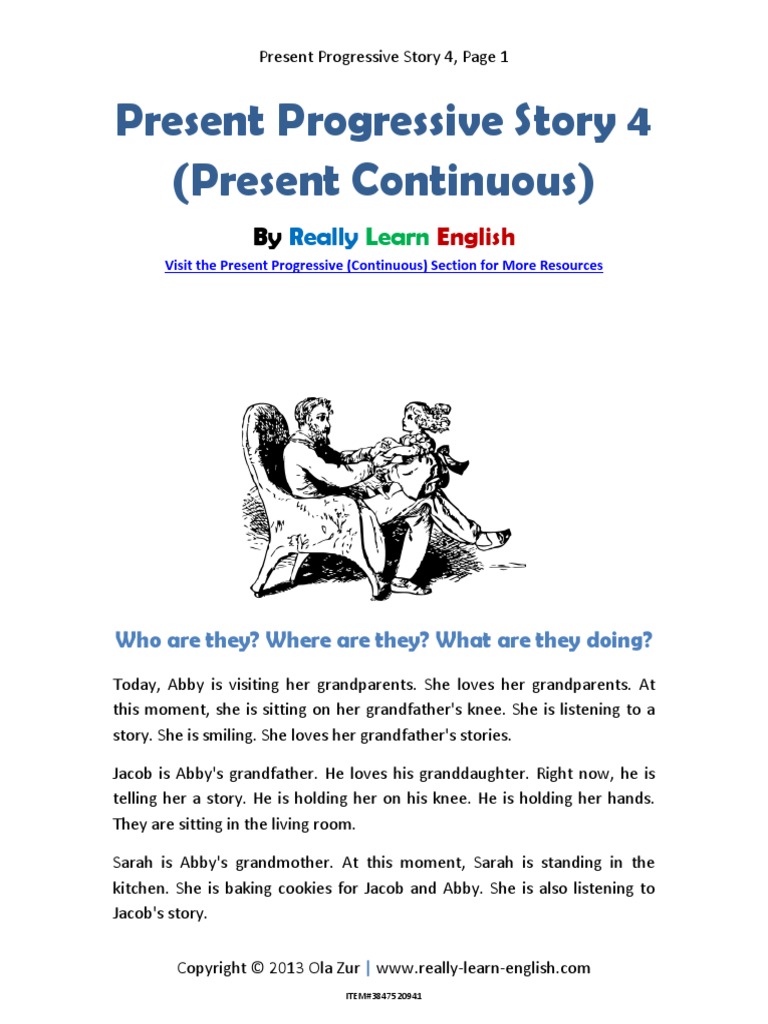 Present Progressive Story 4 (Present Continuous) : Really | PDF ...