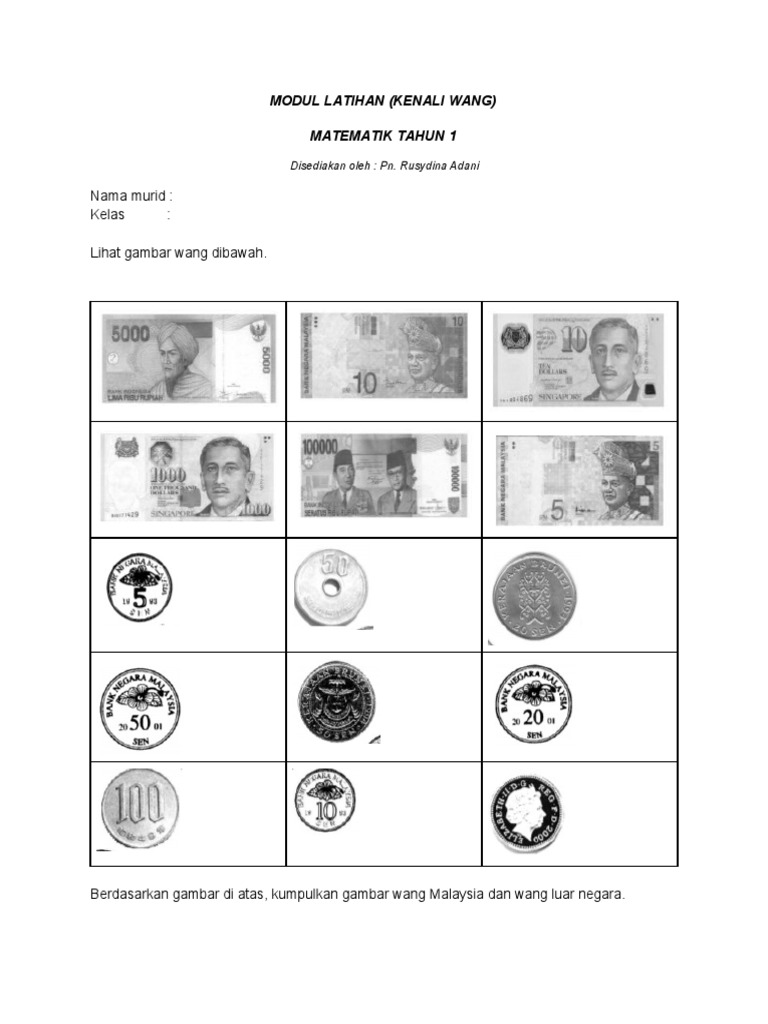 Modul Latihan (Kenali Wang) | PDF