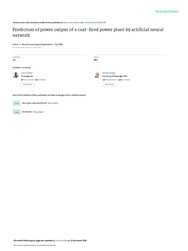 ANN Springer Smrekar | Download Free PDF | Sensitivity Analysis | Boiler