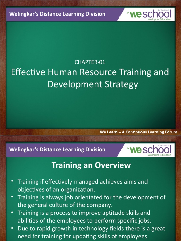 Effective Human Resource Training and Development Strategy: Welingkar's ...