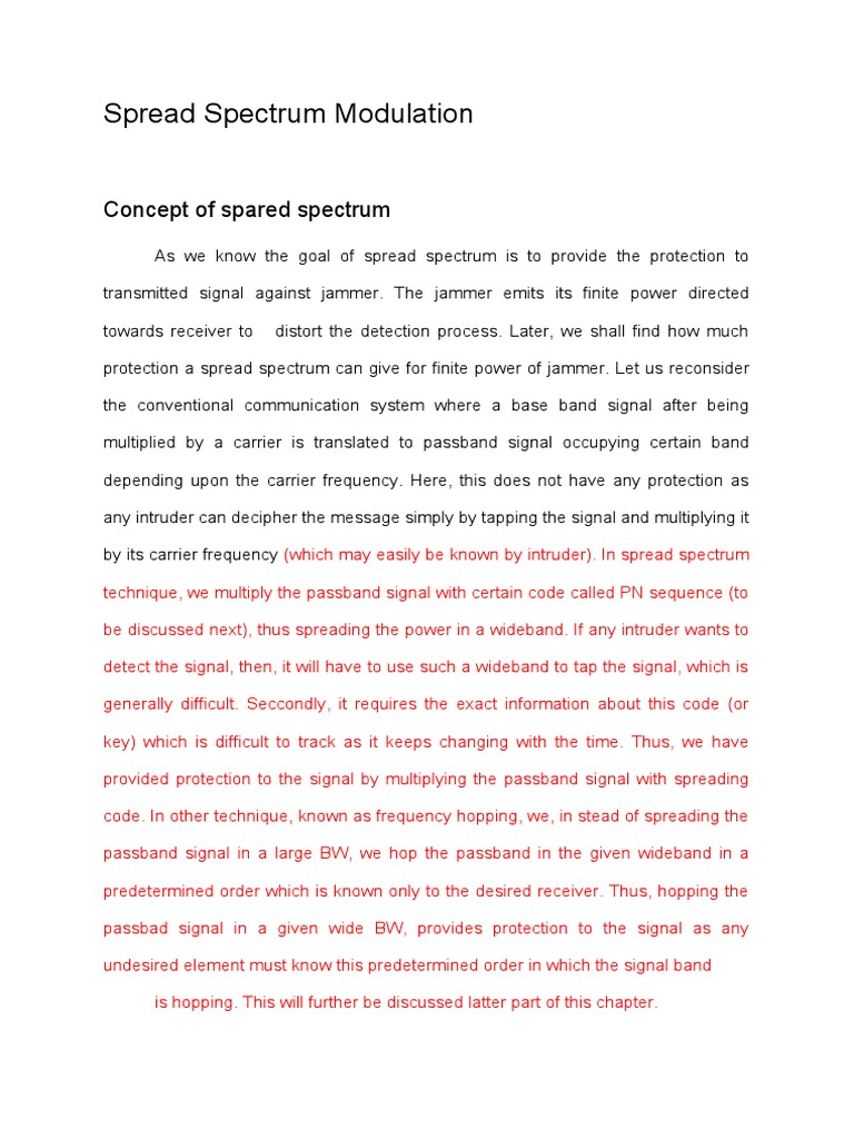 Unit - IV - Spread Spectrum Modulation | PDF | Modulation | Spectral Density