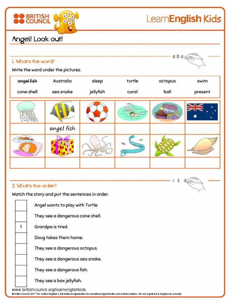 Short Stories Angel Look Out Worksheet PDF | PDF | Nature