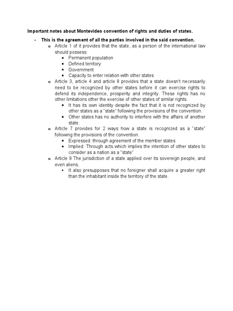 Article 3 of the Montevideo Convention | PDF