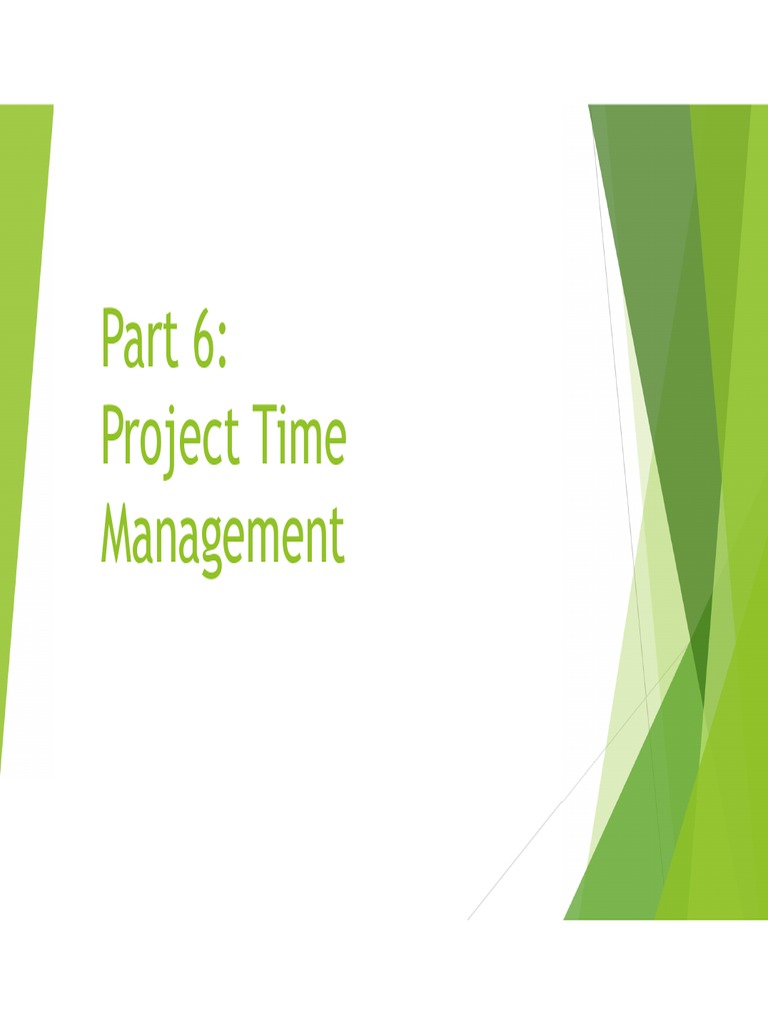 Project Time Management PDF | PDF | Scheduling (Production Processes ...