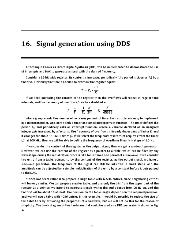 Signal Generation Using DDS | PDF | Digital To Analog Converter | Pointer (Computer Programming)