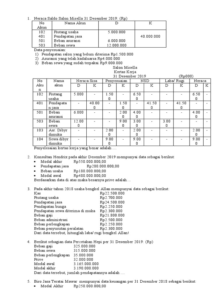 Latihan Lap Keu, Penutup, Pembalik | PDF