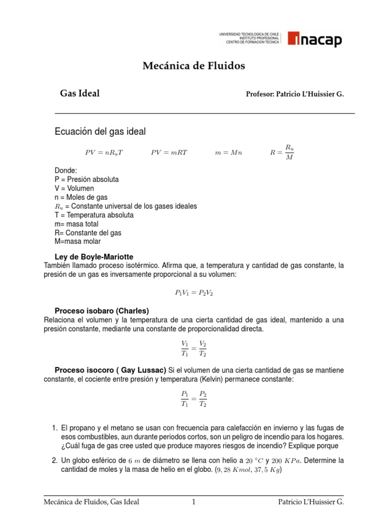 11-Gas Ideal | PDF | Gases | Presión