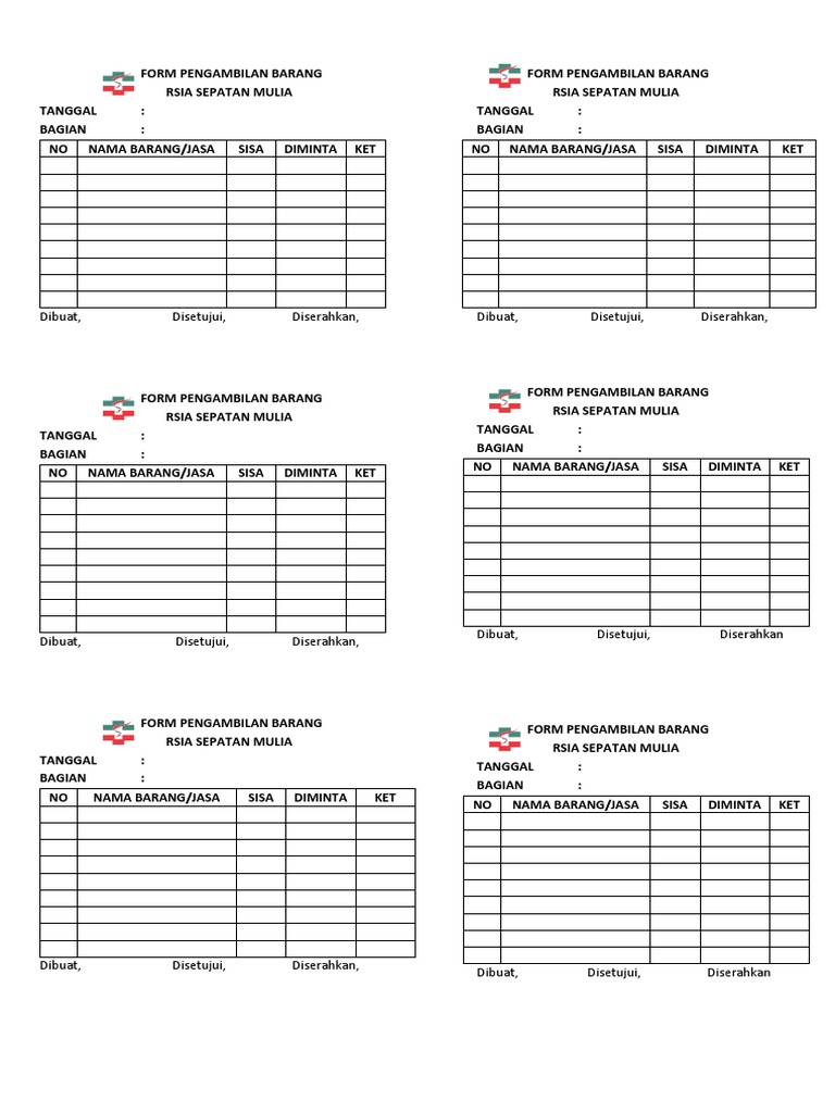 Form Pengambilan Barang | PDF