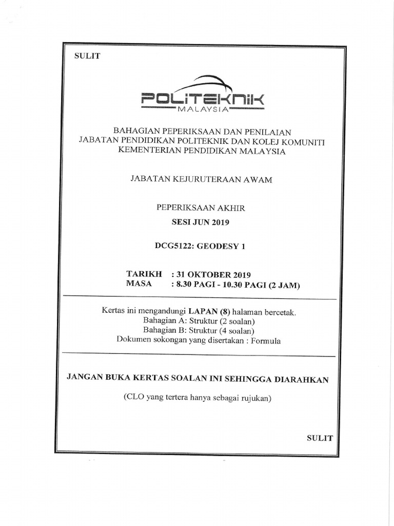 DCG5122 Geodesy 1 | PDF