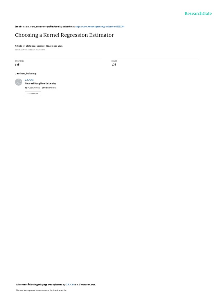 Choosing A Kernel Regression Estimator | PDF | Computers