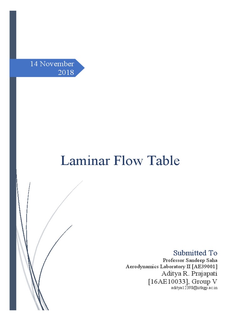Laminar Flow Table | PDF | Fluid Dynamics | Liquids