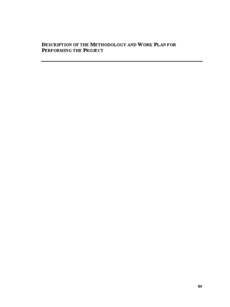Description of The Methodology & Work Plan PDF | PDF