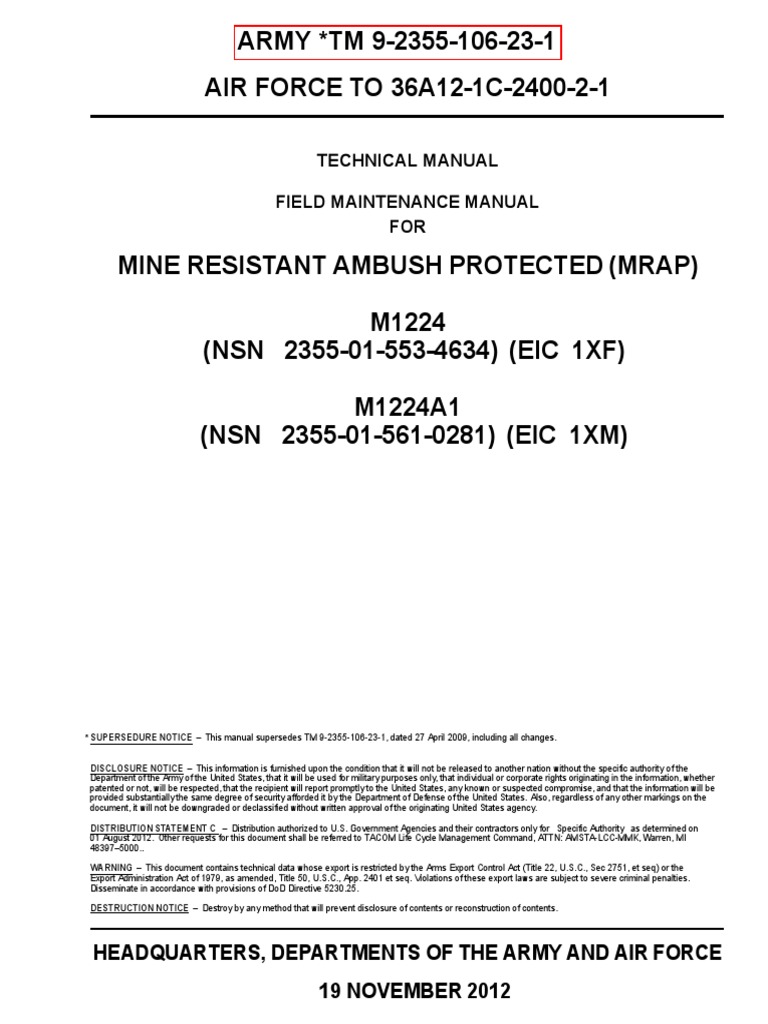 MRAP-TM 9-2355-106-23-1 MaxxPro Base PDF | PDF | Personal Protective ...
