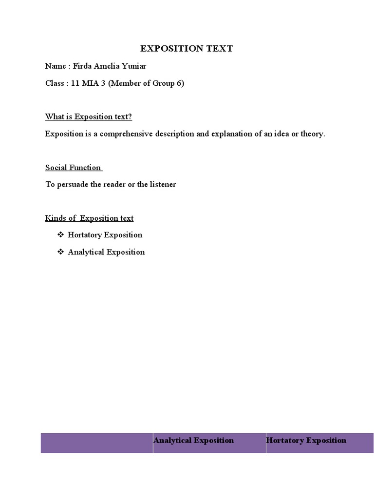 Exposition Text: Analytical Exposition Hortatory Exposition | Download ...