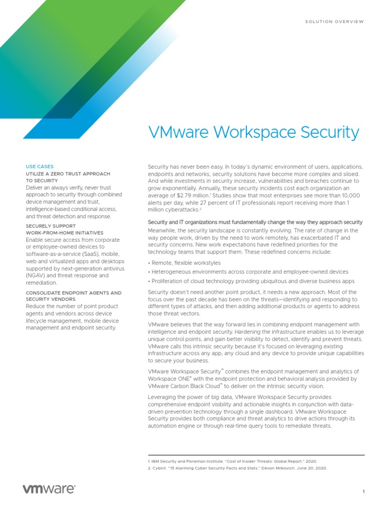 Vmware Workspace Security Solutions | PDF | Cloud Computing | Trademark