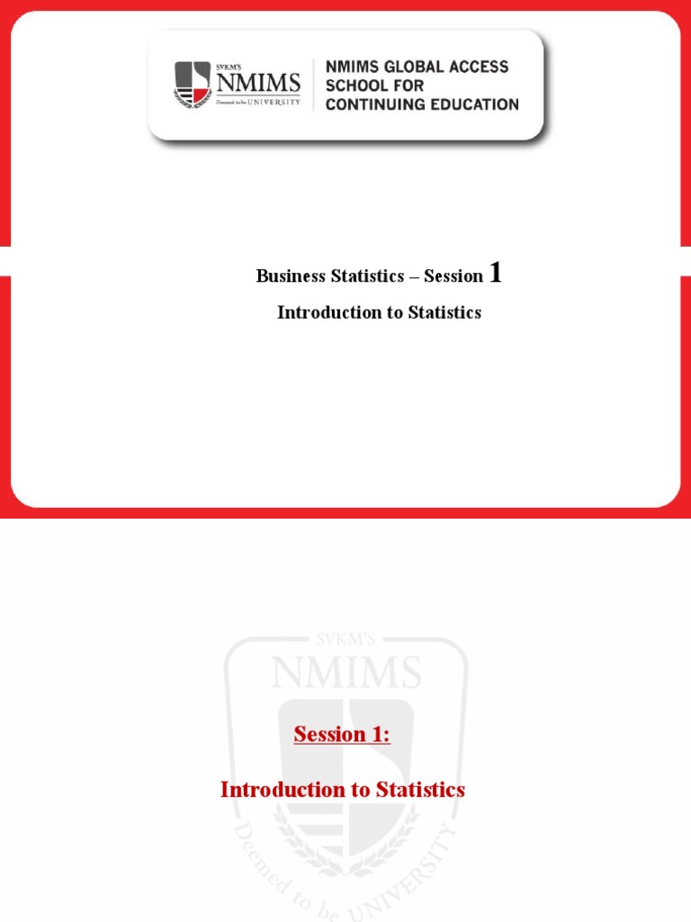 Introduction to Business Statistics Session | PDF | Statistical ...