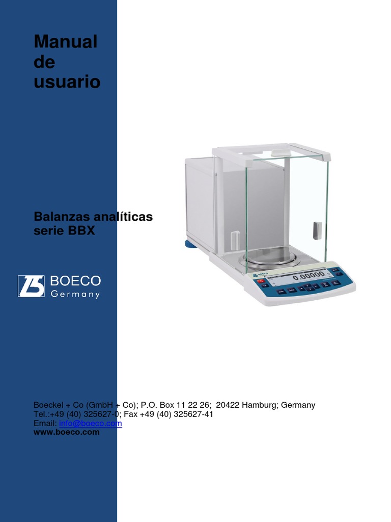Manual de Usuario: Balanzas Analíticas Serie BBX | PDF | Science | Ciencia y Tecnología