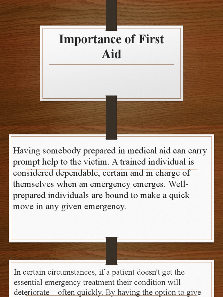 Importance of First Aid | PDF | Musculoskeletal System | Clinical Medicine