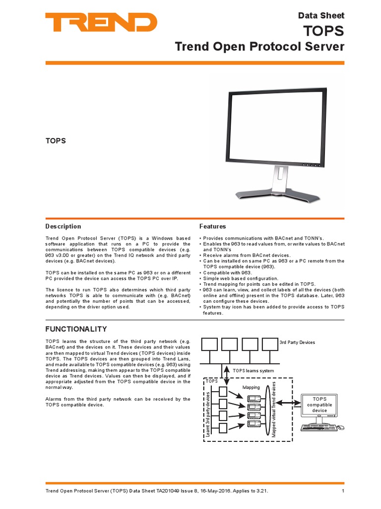 Trend Open Protocol Server: Data Sheet | PDF | Windows 10 | Computer ...