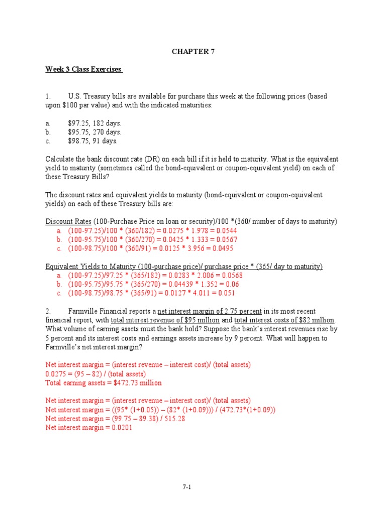 CB Chapter 7 Answer | PDF | Interest Rates | Interest