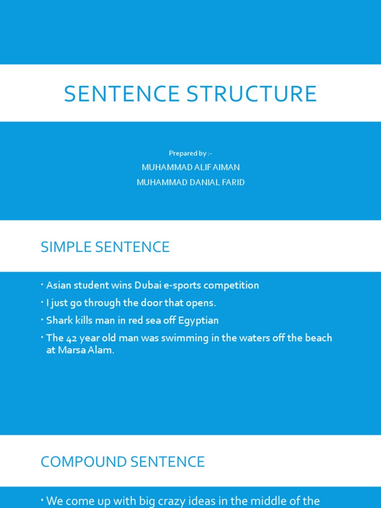 Tutor 2 - Sentence Structure | PDF
