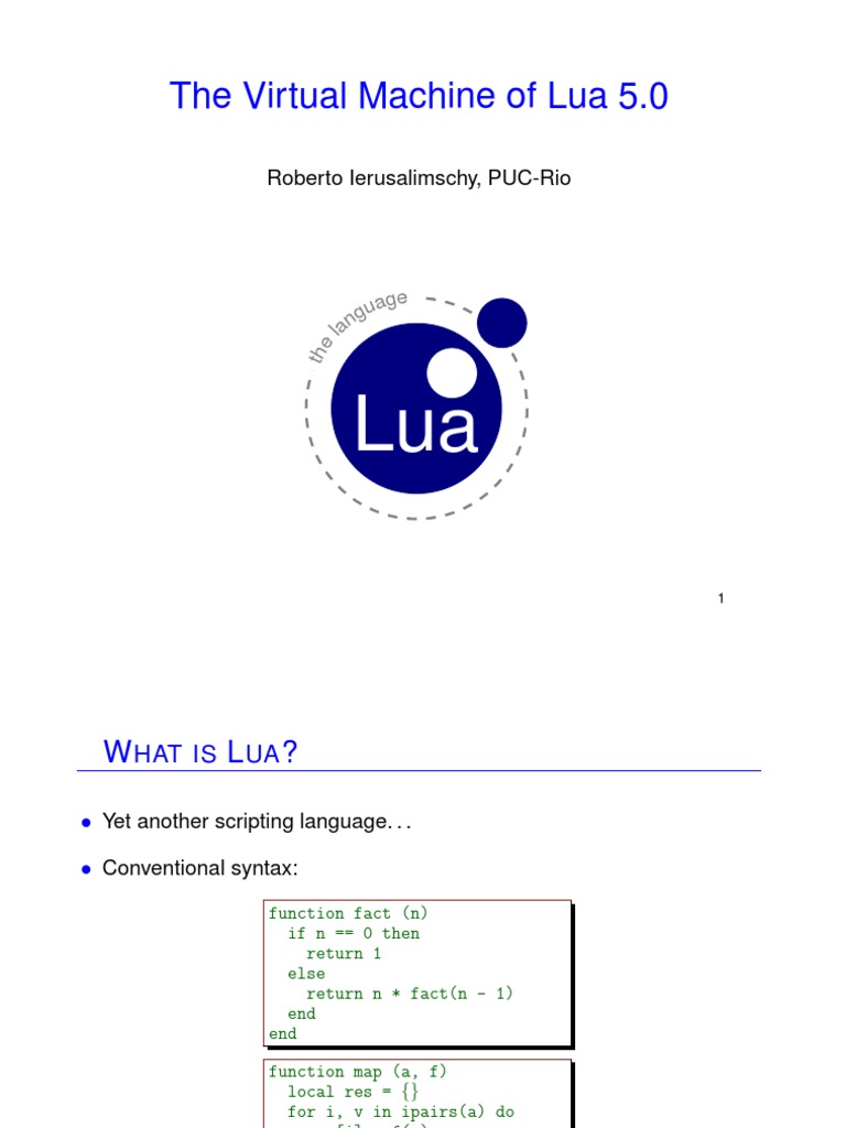 Lua ll3 VM PDF | PDF | Array Data Structure | Computer Programming