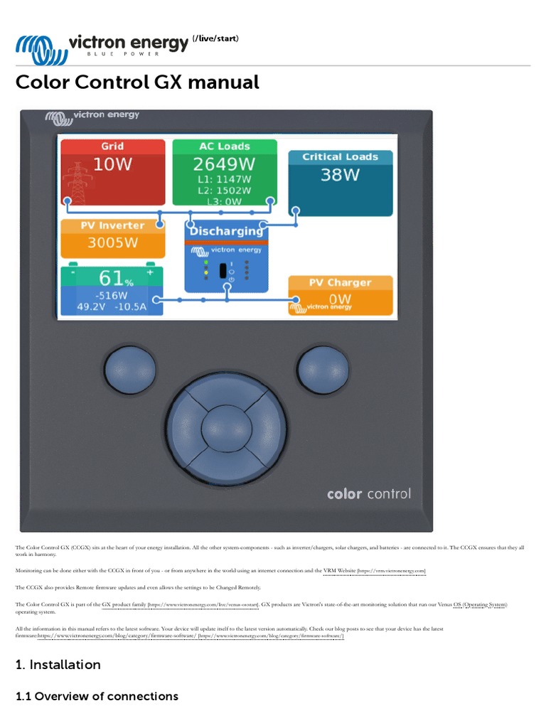 Victron Color Control GX Manual | PDF | Wi Fi | Usb