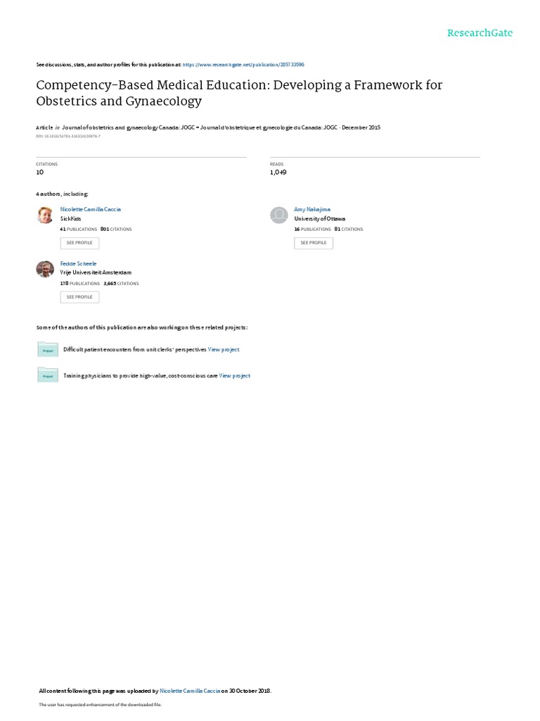 Competency-Based Medical Education: Developing A Framework For ...