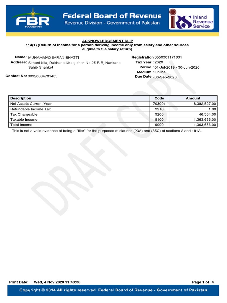 Draft Return For Review | PDF | Expense | Taxes