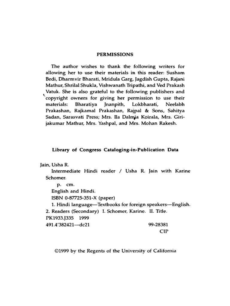 Intermediate Hindi Reader (Hindi and English Edition) by Usha R. Jain, Karine Schomer | PDF