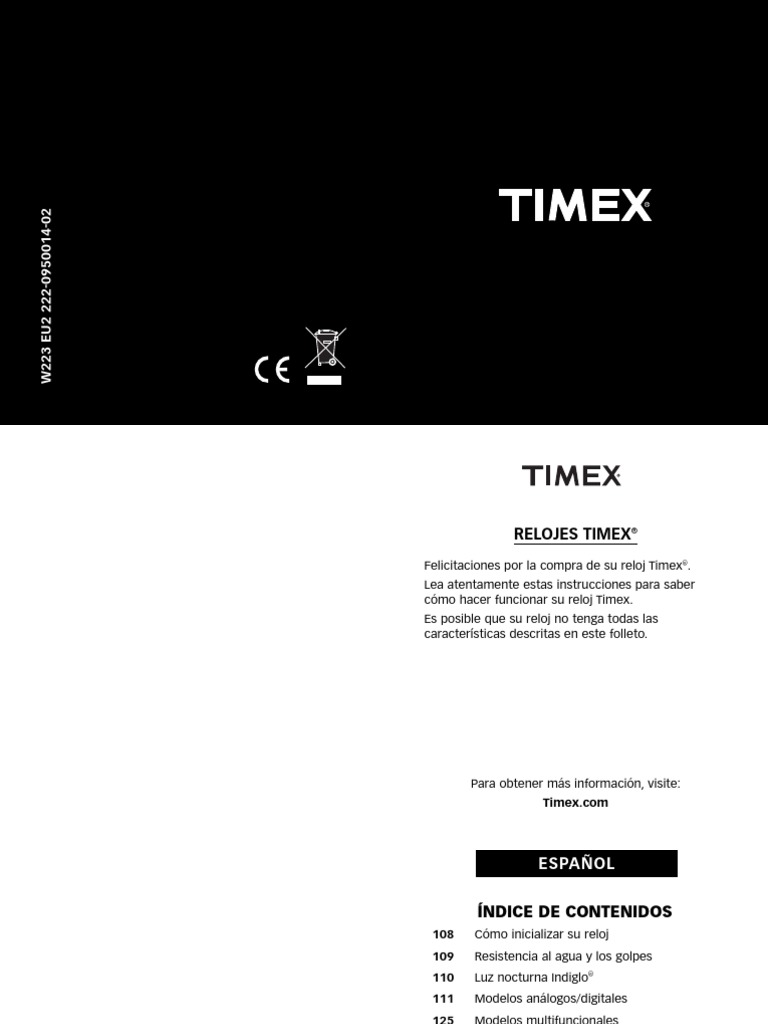 TIMEX Expedition Manual de Uso | PDF | Reloj | Hora