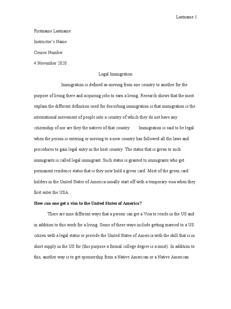 Legal Immigration - Paper | PDF | Immigration | Taxes