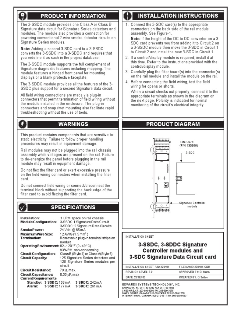 Installation Instructions and Product Specifications for Edwards ...