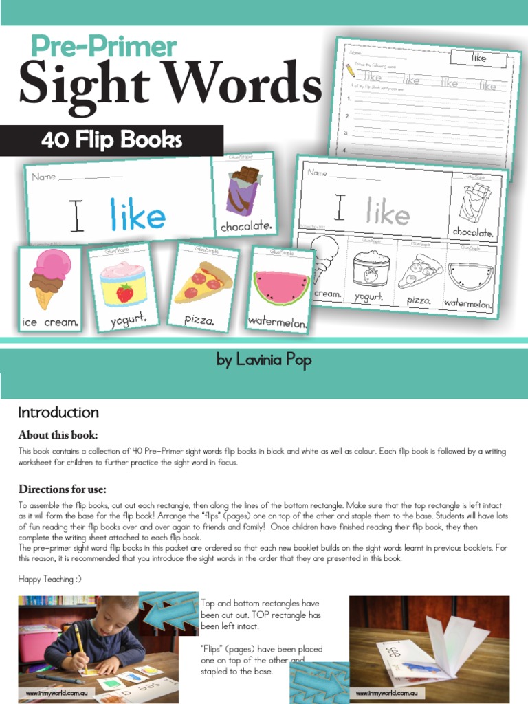 Flip Books - Pre Primer Sight Words by Lavinia Pop | PDF | Books