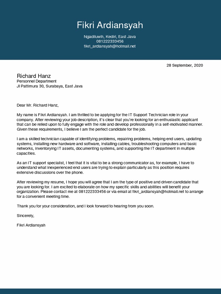 IT Support Technician Application | PDF | Information Technology ...