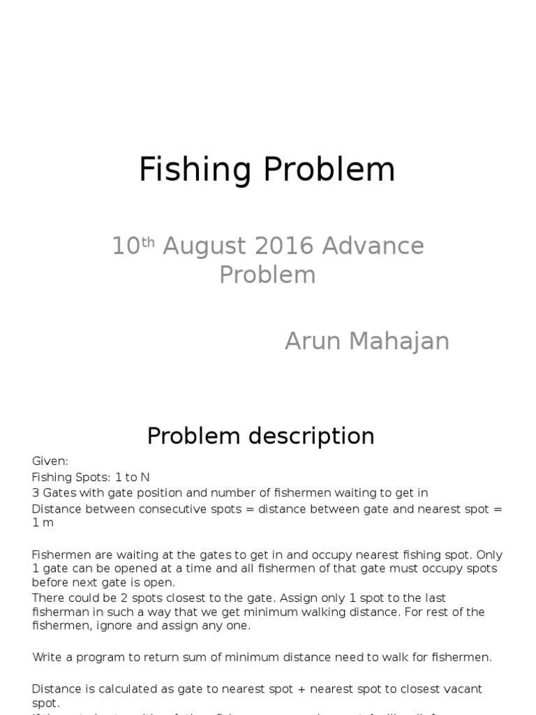 Fishing Problem Minimum Distance | PDF | Algorithms | Fish