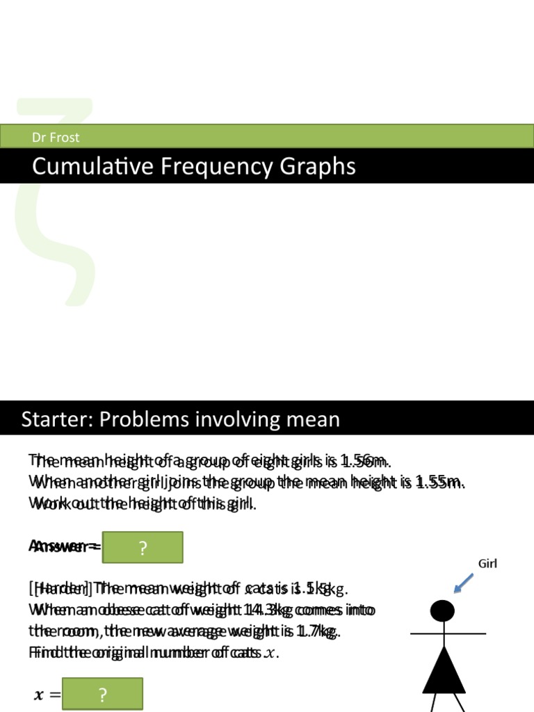 Cumulative Frequency Graphs: DR Frost | PDF | Statistical Analysis ...