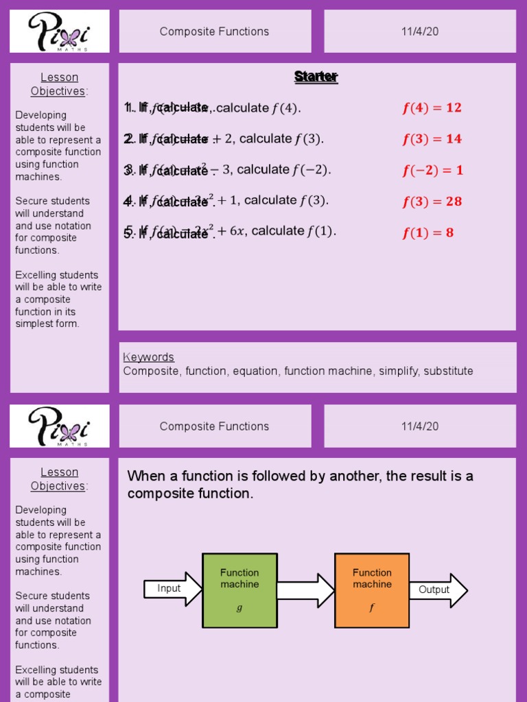 Composite Functions PixiPPt | PDF | Function (Mathematics ...