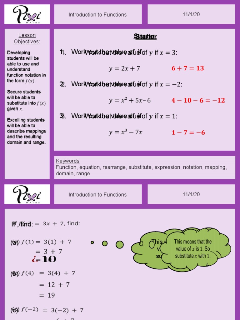 Intro to Functions | PDF | Domain Of A Function | Function (Mathematics)