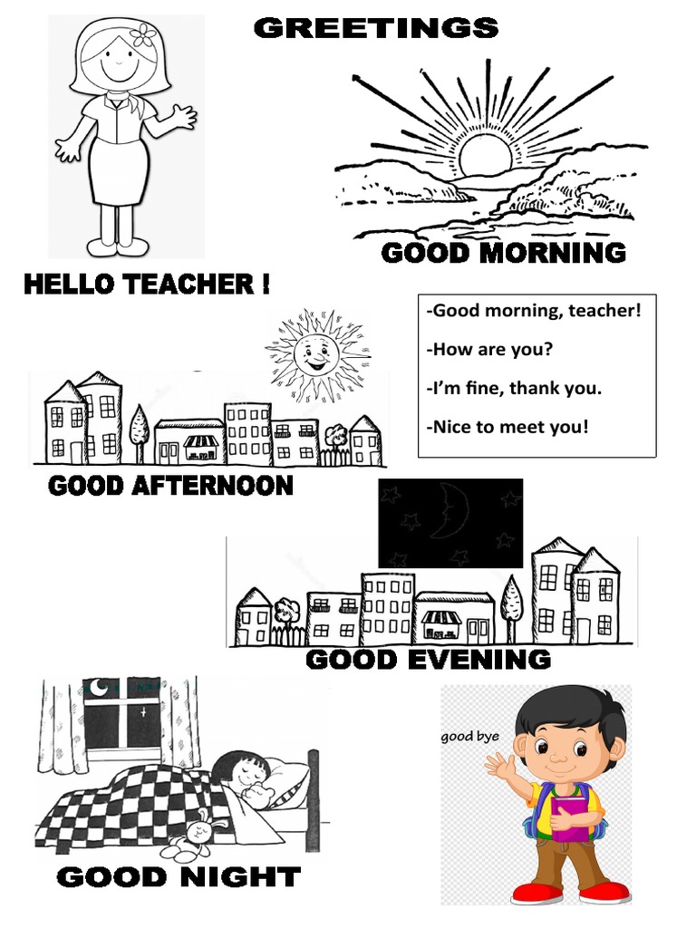 A Brief Greeting Exchange Between a Student and Teacher | PDF