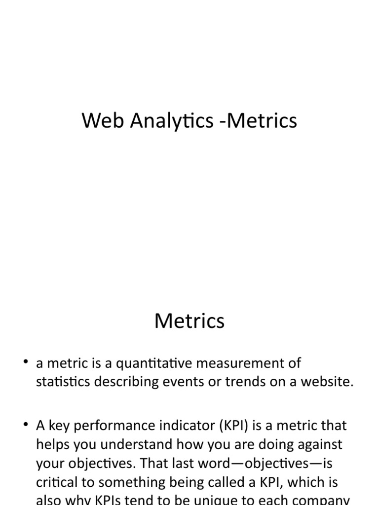 Web Analytics - Metrics | PDF | Search Engine Optimization | Websites
