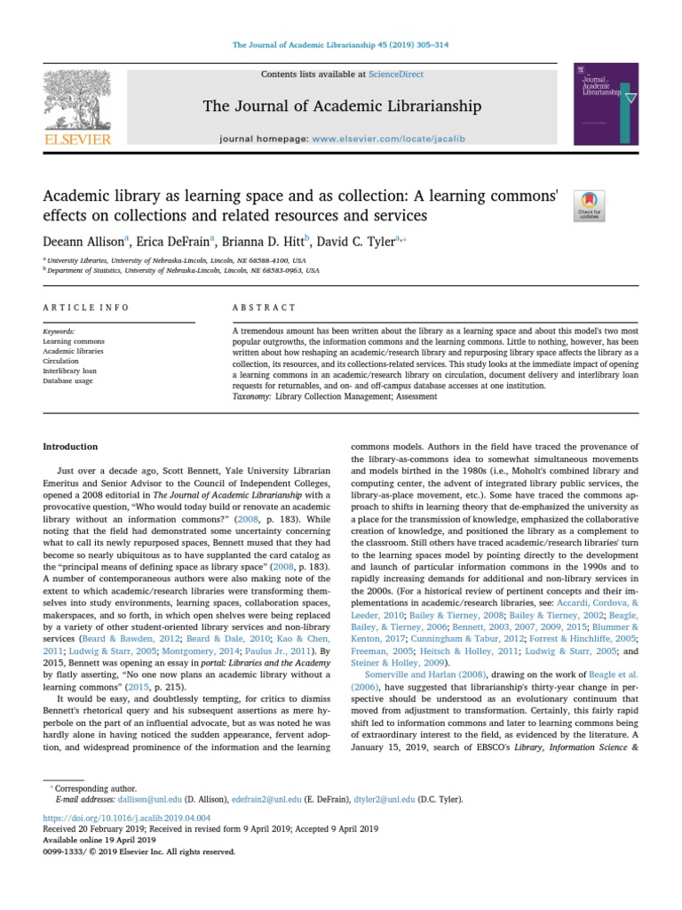 The Journal of Academic Librarianship: A A B A | PDF | Correlation And ...