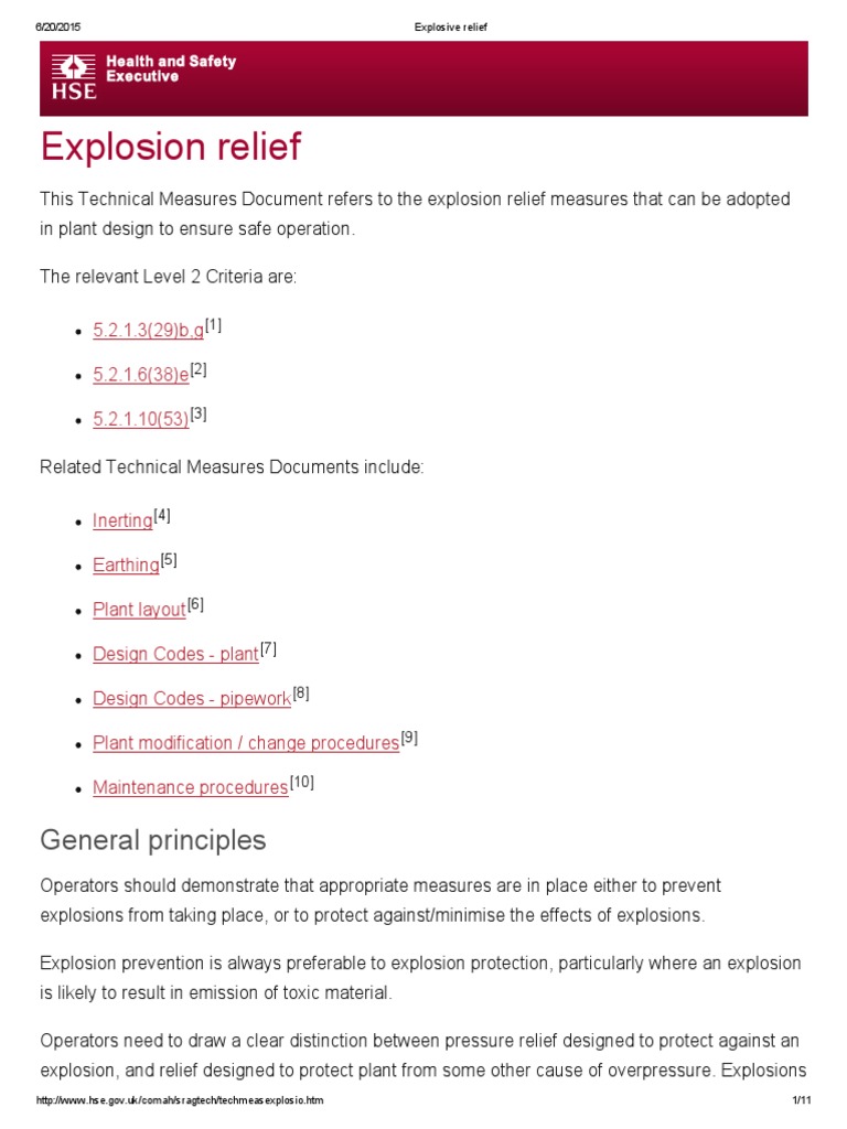 Explosion Relief: General Principles | Download Free PDF | Explosion ...