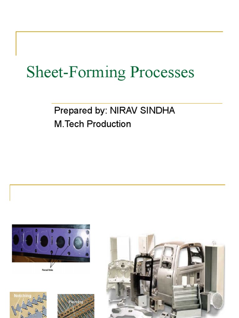 Sheet-Forming Processes: Prepared By: NIRAV SINDHA M.Tech Production ...