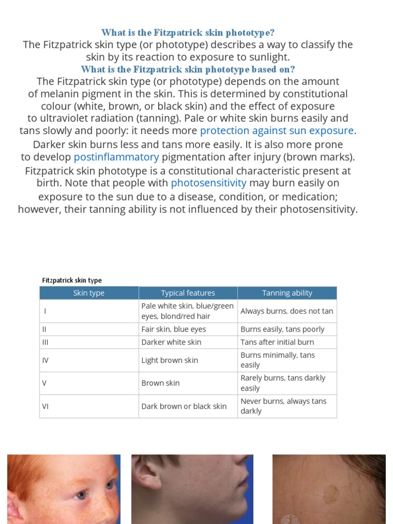 What Is The Fitzpatrick Skin Phototype?: Protection Against Sun ...