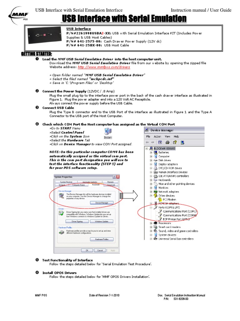 USB-Serial Emulation Instruction Sheet - Rev 531-9209-00 | PDF | Usb ...