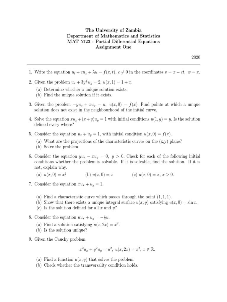 Ass 1 | PDF | Equations | Mathematical Concepts