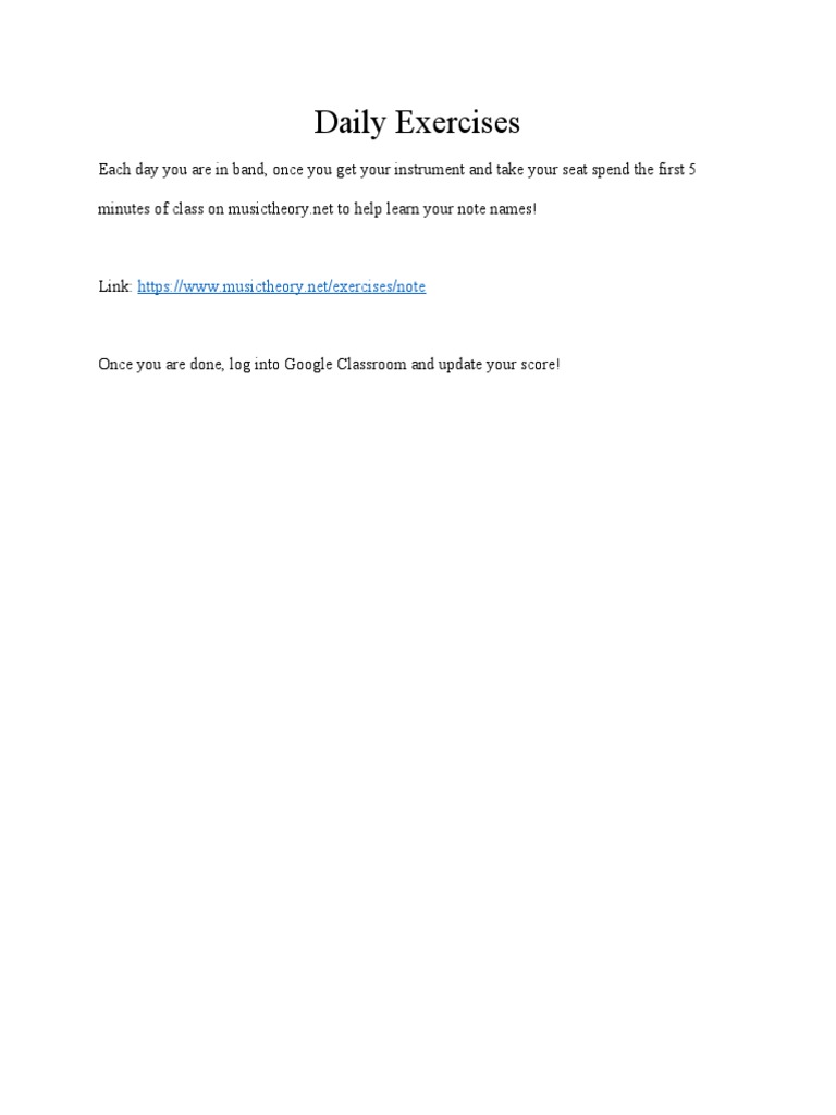 Daily Exercises | PDF