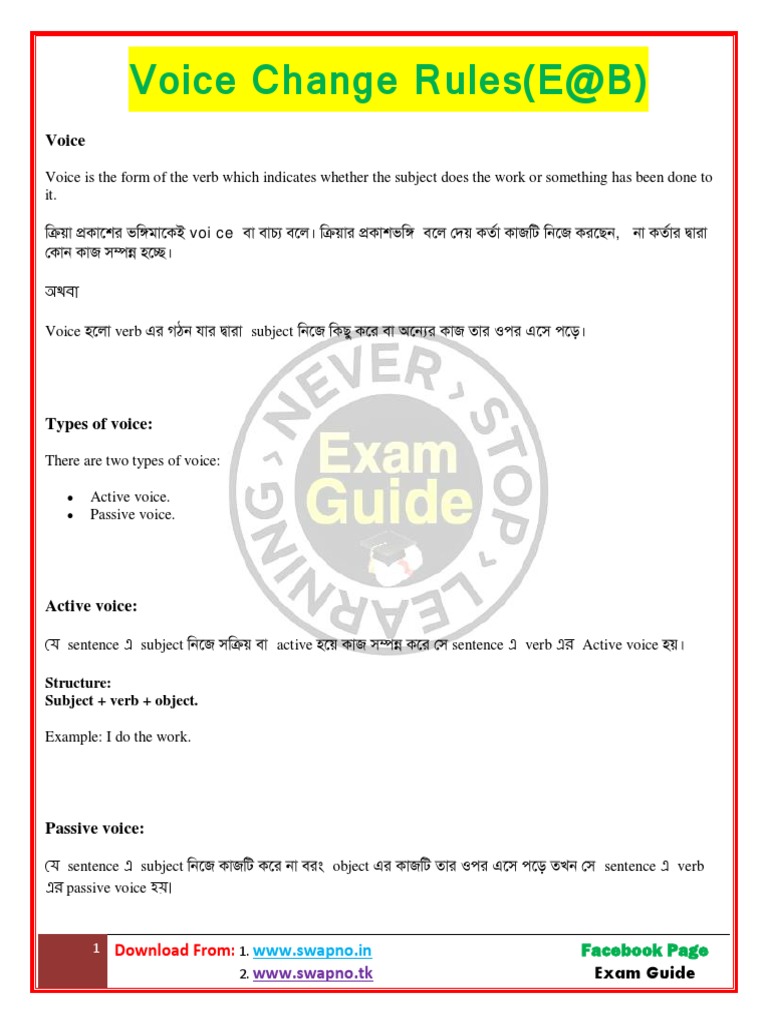 Voice Change Rules PDF | PDF